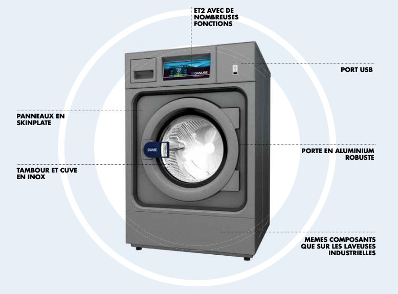 Lave-linge Danube WPR 8 | Machine à laver professionnelle